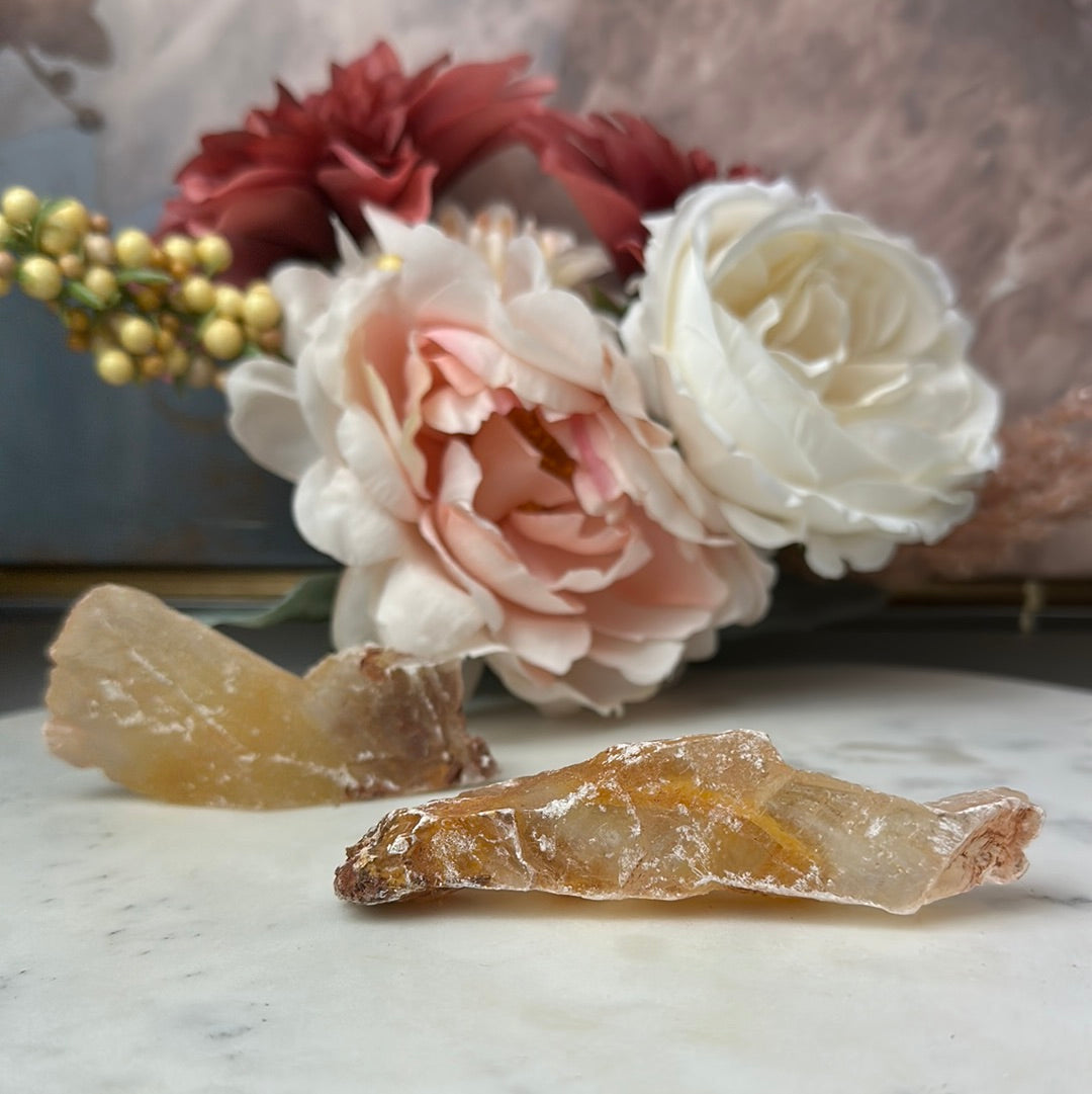 Golden Phantom Selenite Rough 2-4" | Crystal Joys Wholesale